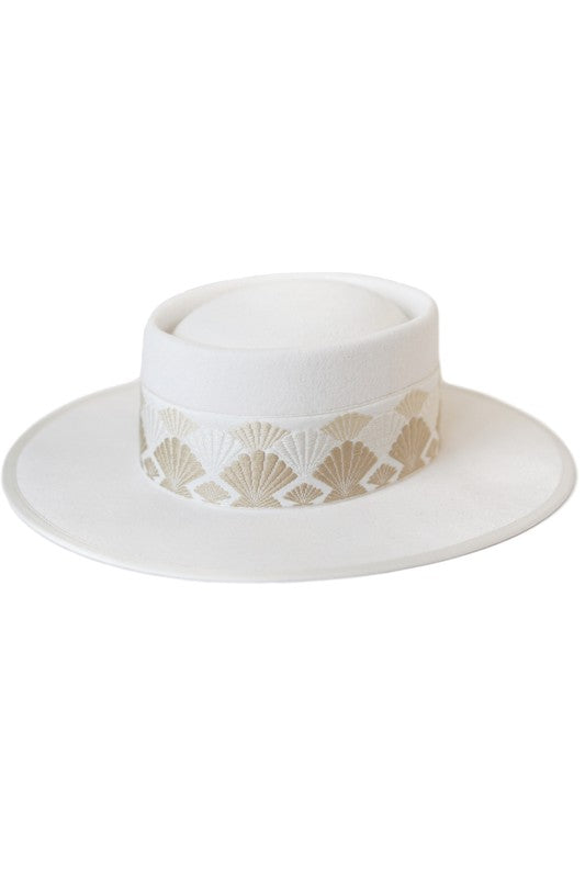 White Boater Shell Hat | ShopSkaira – SKAIRA